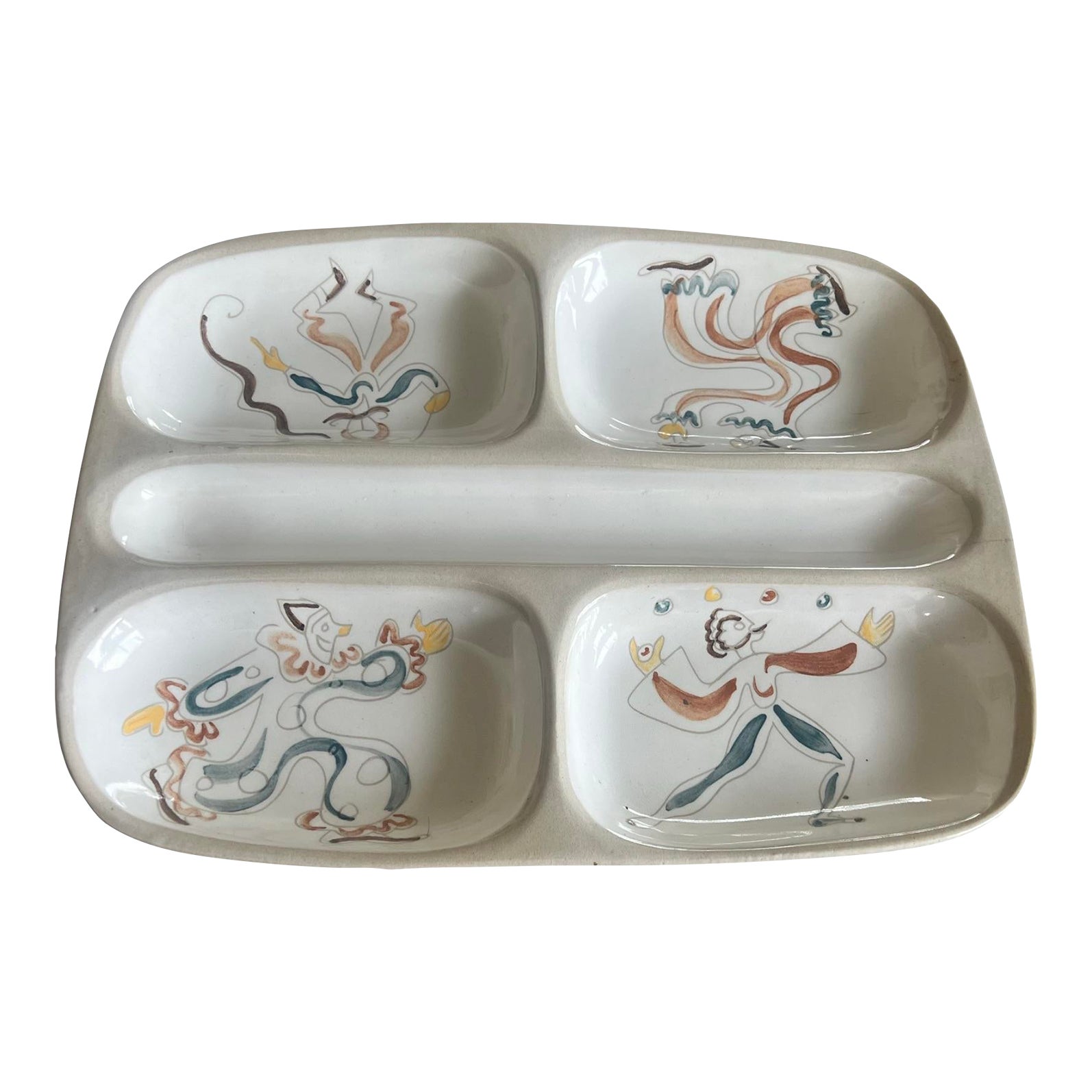 1950s Mid Century Modern Ceramic Glidden Serving Platter Circus Atomic Kitsch Ernest Sohn ...