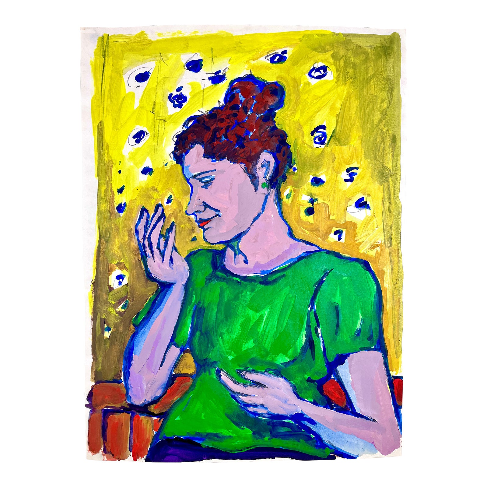 1960s Modern Expressionist Portrait Painting by AchiSullo | Chairish