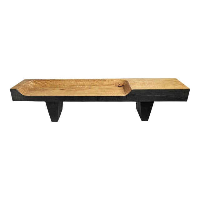Black & Tan Dono Modern Slab Bench | Chairish