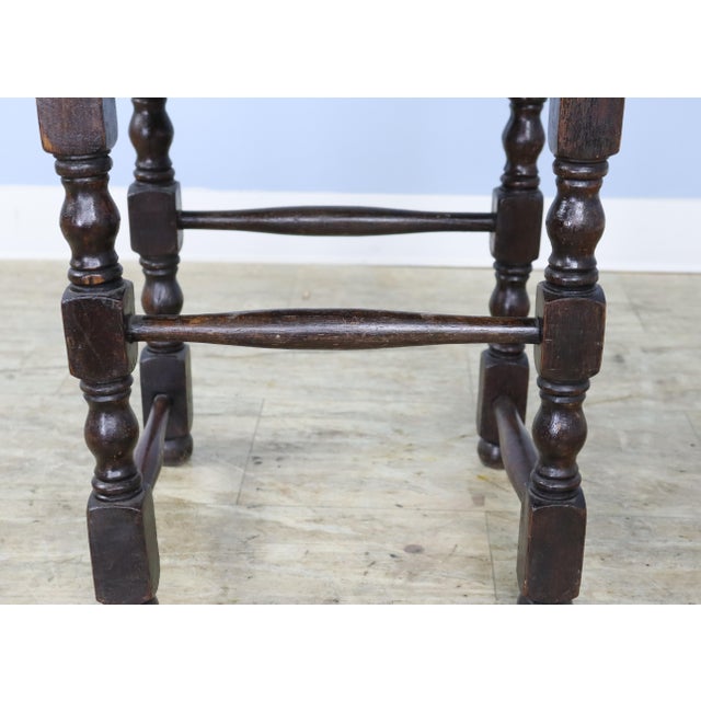 Antique Dark Oak String Stool | Chairish