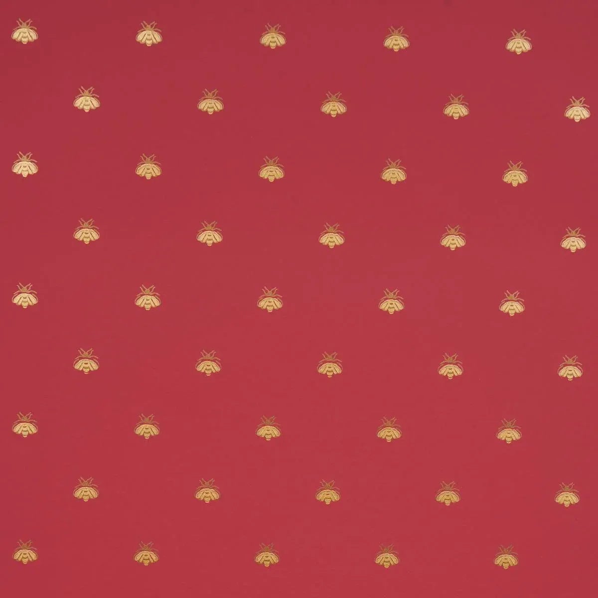 SAMPLE - Schumacher Hubert's Bees Wallpaper In Rouge & Gold | Chairish