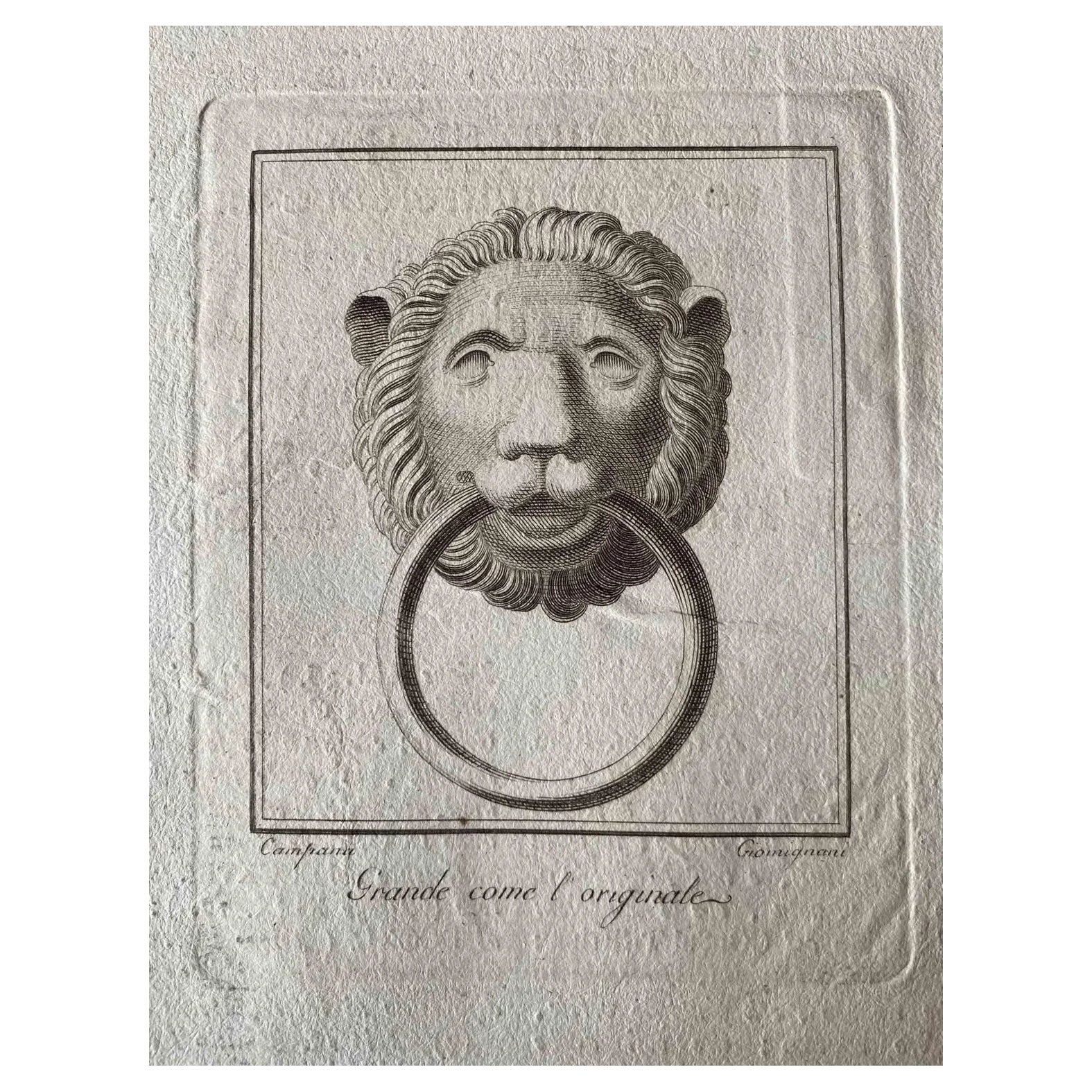 Old Master, Animal Figures from Ancient Rome, Original Etching by ...