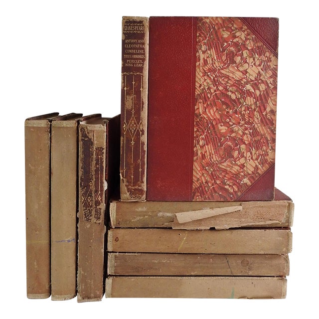 Antique Complete Works of Shakespeare Distressed Books - Set of 8 ...