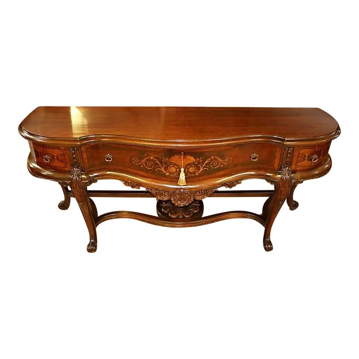 1920's Walnut Inlaid French Style Server Buffet Sideboard by Rockford ...