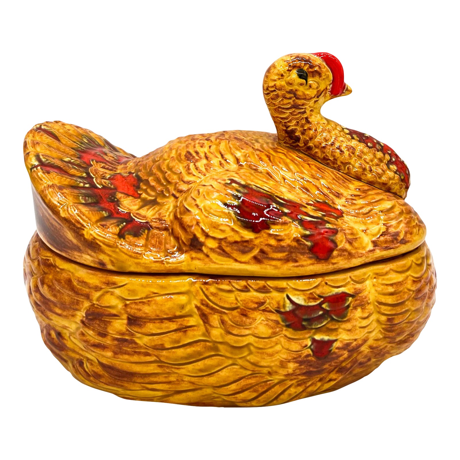 Vintage Ceramic Turkey Tureen/ Lidded Dish for Fall Thanksgiving | Chairish