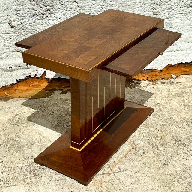 Vintage Boho Inlay Side Table | Chairish