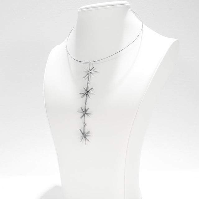 Mid-Century Modern Betty Cooke Style Silver Starburst Link Pendant ...