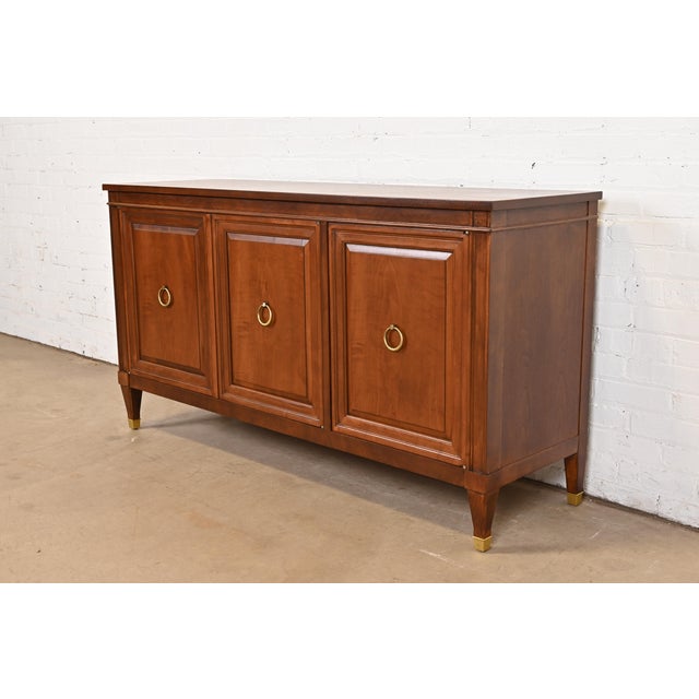 Baker Furniture Mid-Century French Regency Cherry Wood Sideboard or Bar ...