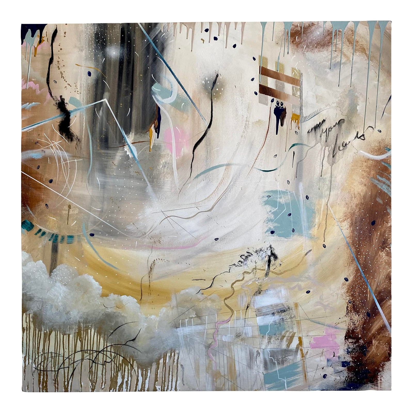 "Ember Storm" Original Abstract Expressionist Mixed-Media Painting | Chairish