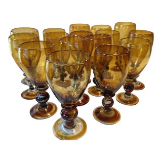 Vintage & Used Amber Glasses | Chairish