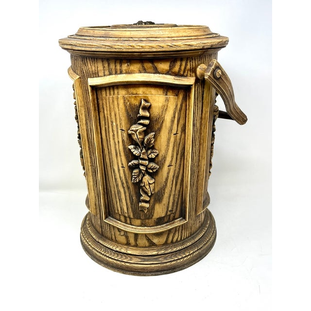 Mid-Century Faux Bois Magnum Ice Bucket | Chairish