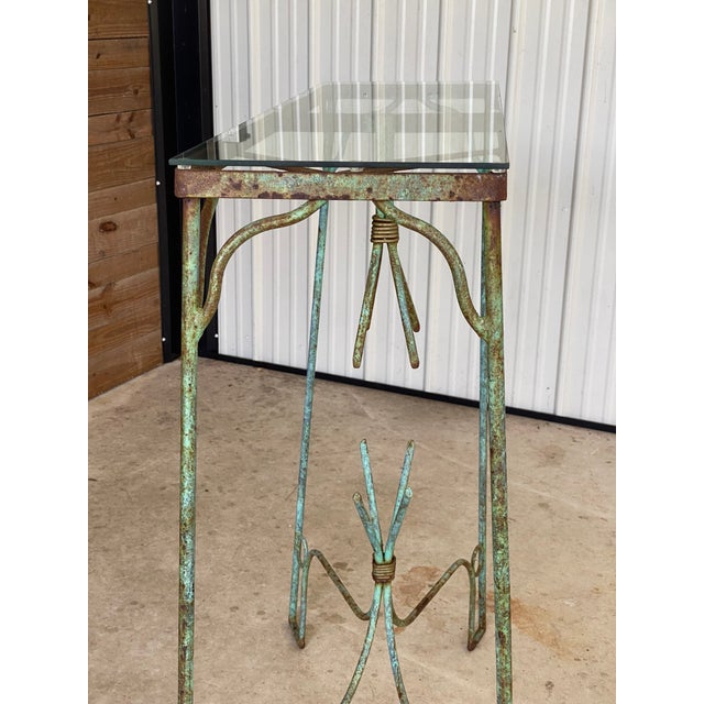 Late 19th Century Architectural Wrought Iron Verdigris Console | Chairish