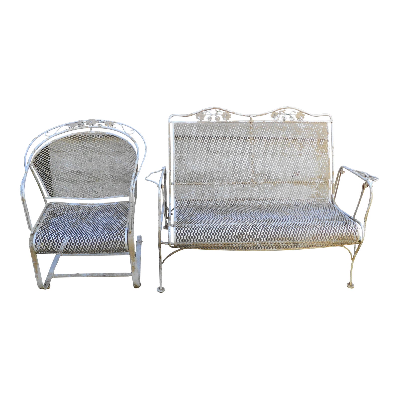 Early 20th Century Wrought Iron Metal Rocking Swing Bench Rocker ...