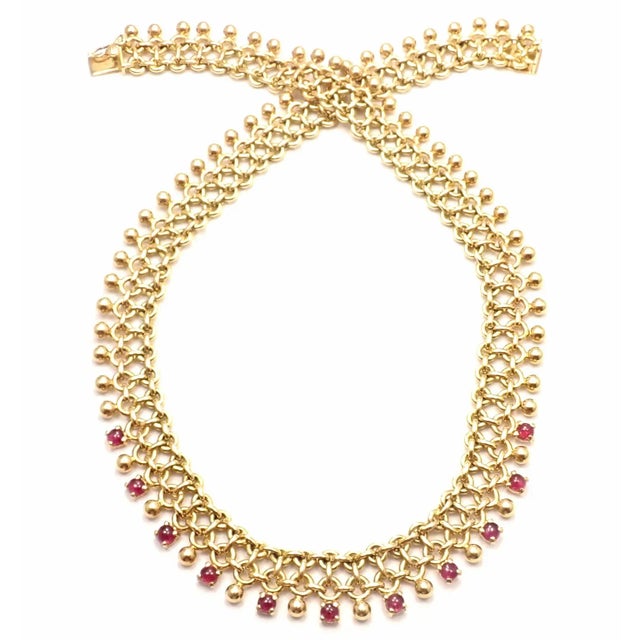 Vintage Tiffany & Co. 18k Yellow Gold Ruby Collar Necklace | Chairish