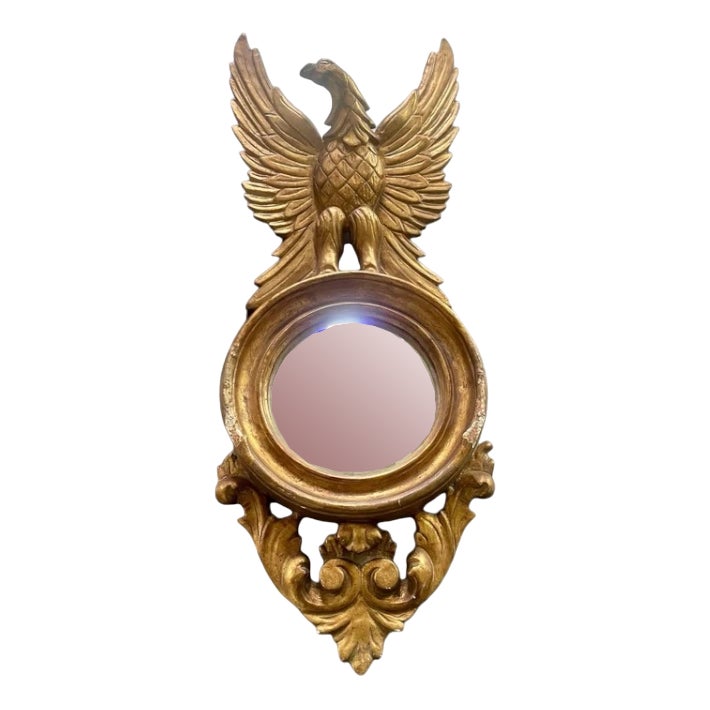 Round Mirror with an Eagle | Chairish