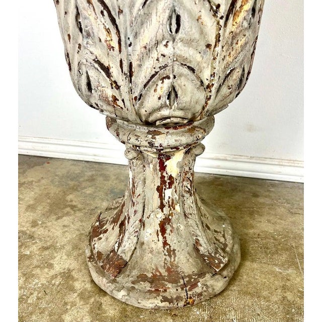 Pair of 19th C. Italian Carved Painted Finials | Chairish