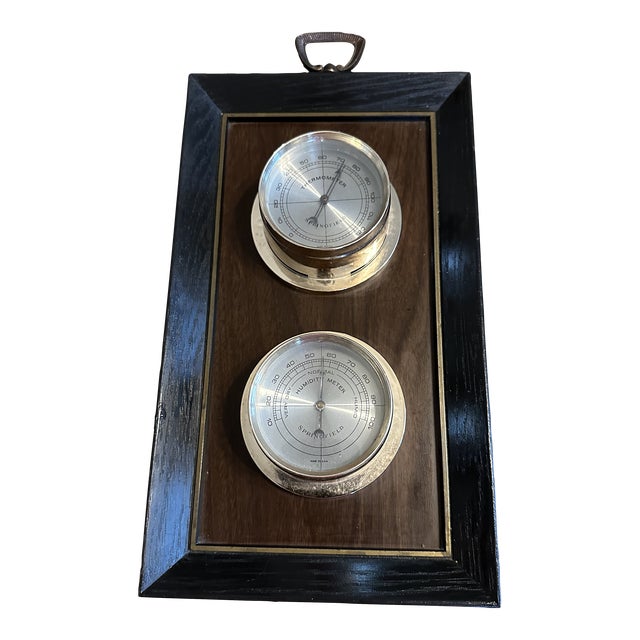 Vintage Springfield Wall Weather Station Brass Wall Thermometer ...