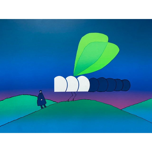 1972 Jean Michel Folon Serigraph “Libellule” for Marquet Gallery, Paris ...