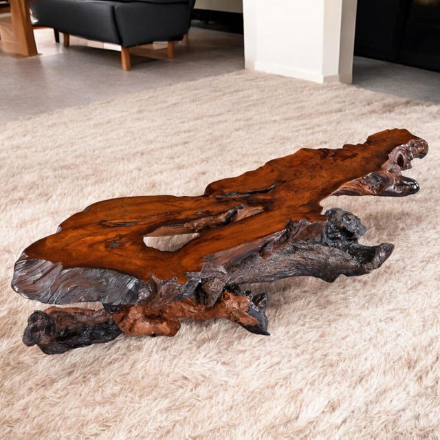 Nakashima Style Live Edge Redwood Burl Root Stump Slab Coffee Table ...