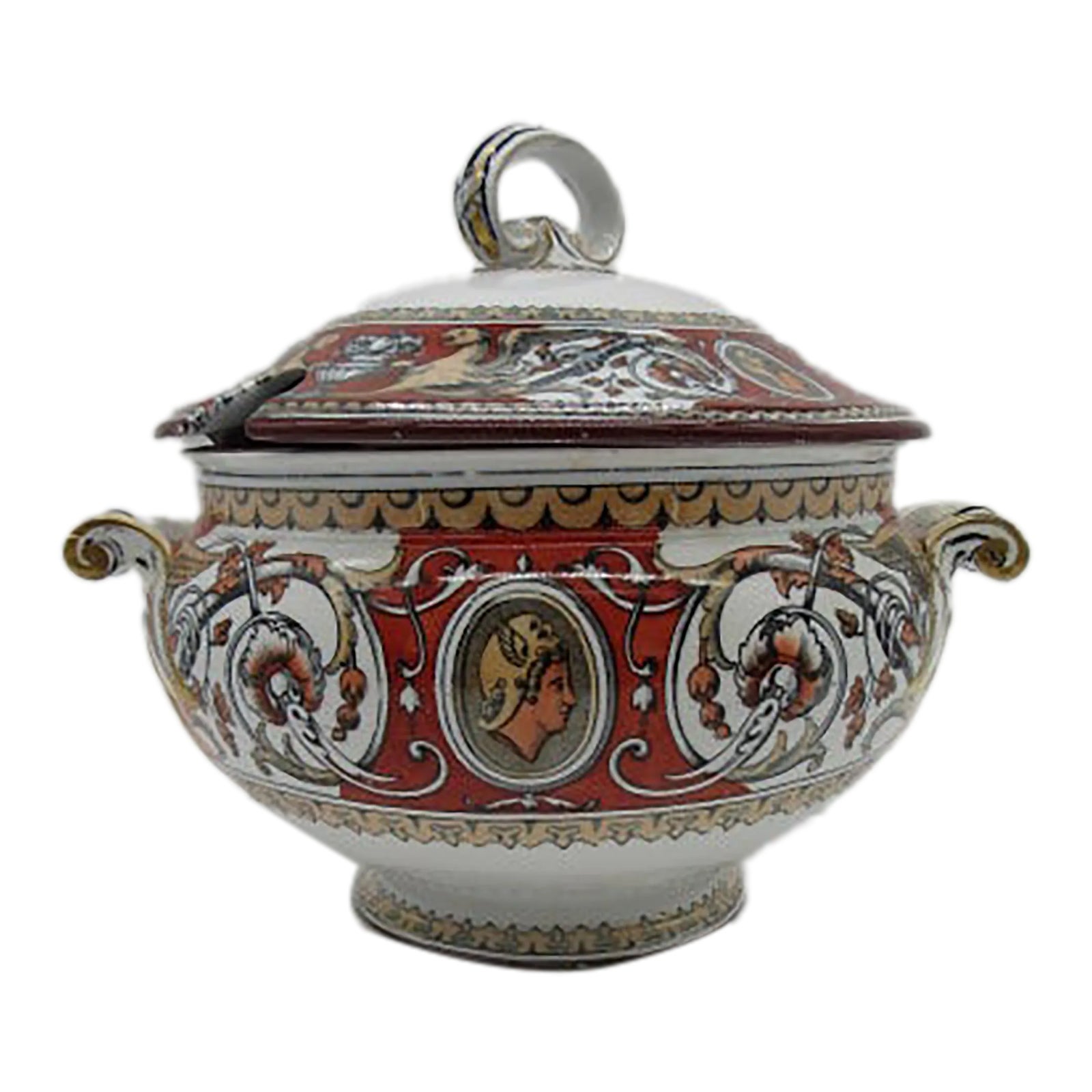 Early 19th Century Minton Florentine Pattern Serving Piece | Chairish