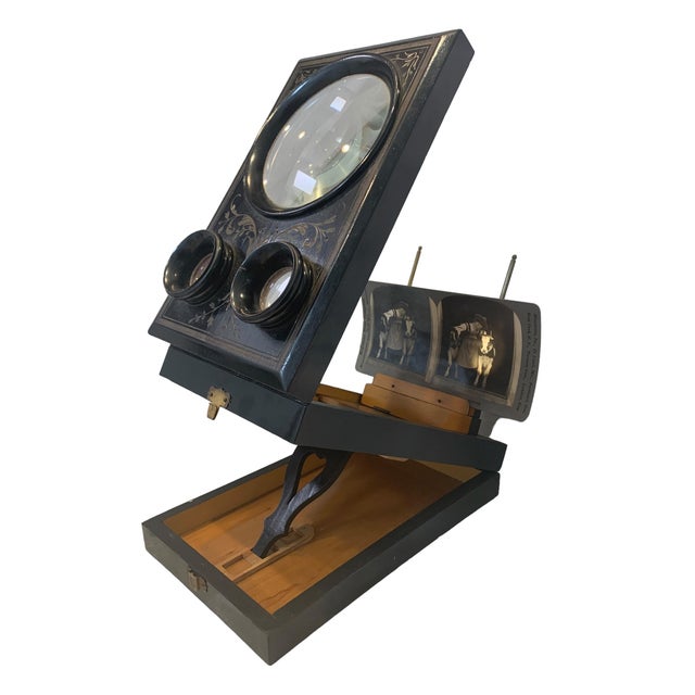 19th Century Folding Optic Stereo Viewer Stereoscope Graphoscope | Chairish