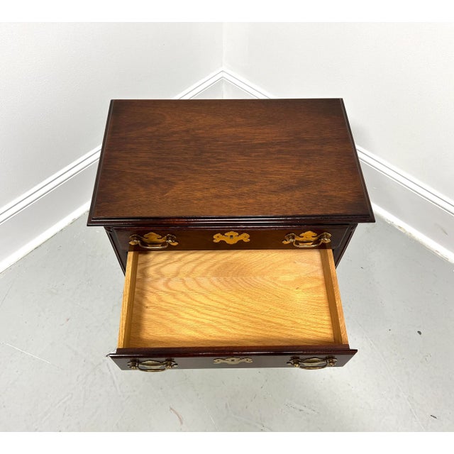 Late 20th Century Mahogany Chippendale Chairside Chest With Fluted ...