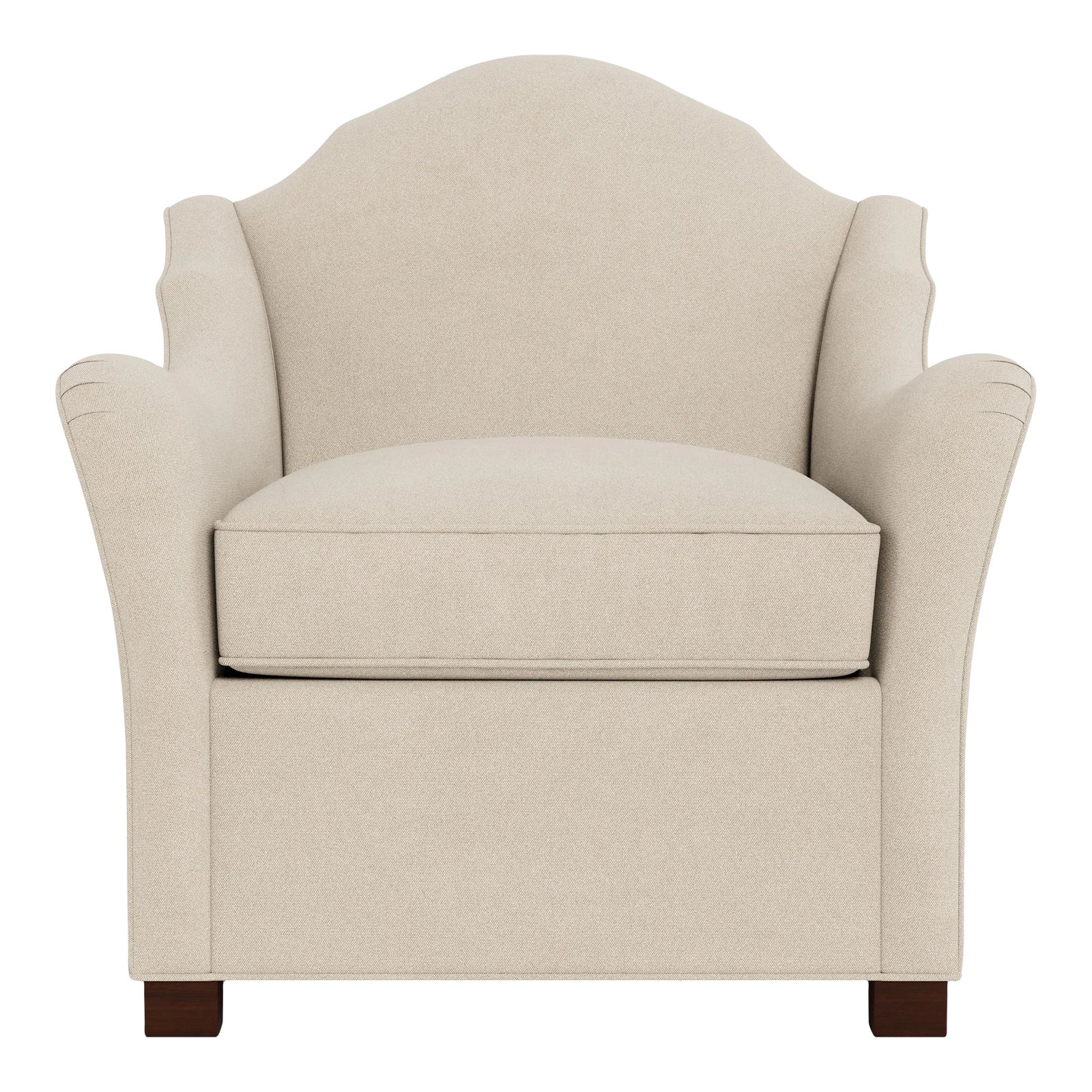 Pierre Chair Grade C in Oatmeal-Mahogany Feet | Chairish