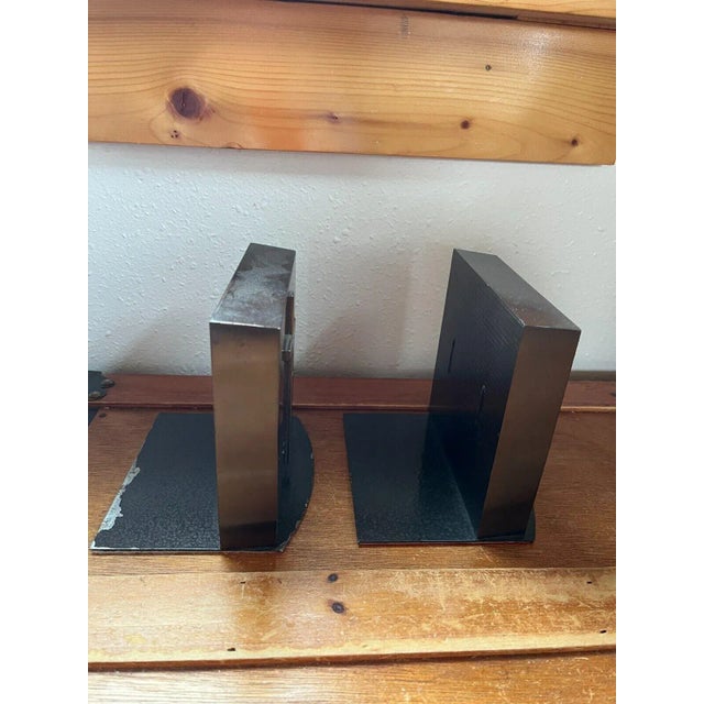 Mid 20th Century Heavy Metal Cast Religious Bookends With Gold Cross ...