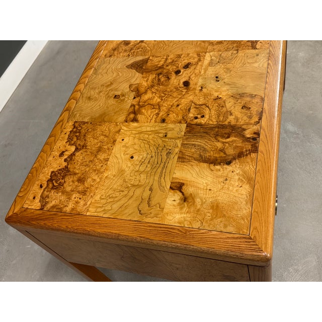 1960s Refinished Burl Desk by Sligh | Chairish