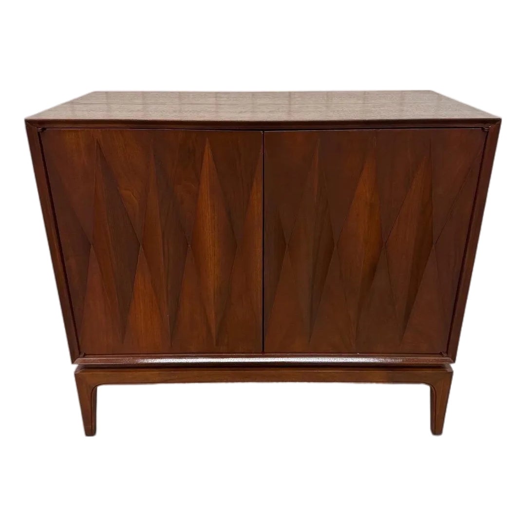 Mid-Century Modern Albert Parvin Style Walnut Bachelor Chest | Chairish