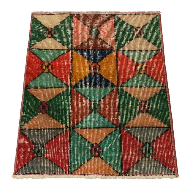 Vintage Zeki Müren Rug With Polychromatic Geometric Patterns, From Rug ...