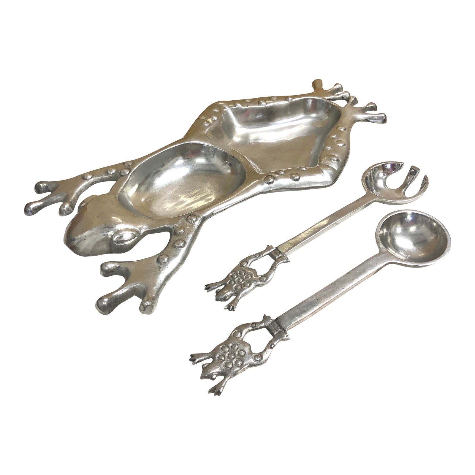 Frog Serving Platter & Utensils | Chairish
