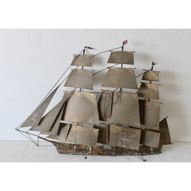 1974 Syd Godfrey Brass Chas W. Morgan Whaler Ship Wall Sculpture ...