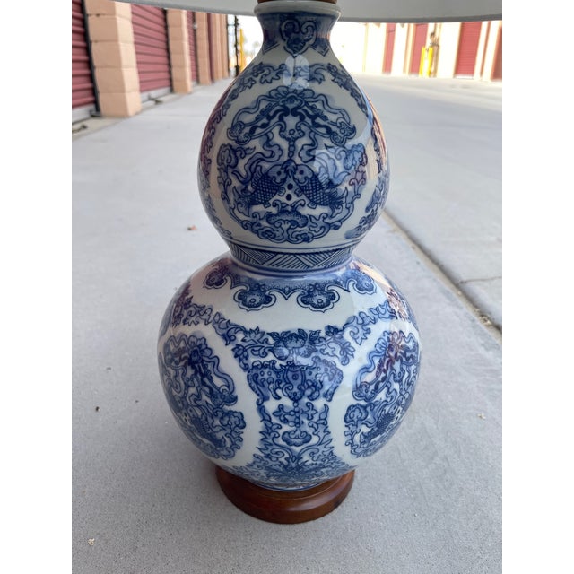 Vintage Ralph Lauren Blue/White Double Gourd Chinoiserie Table Lamp ...