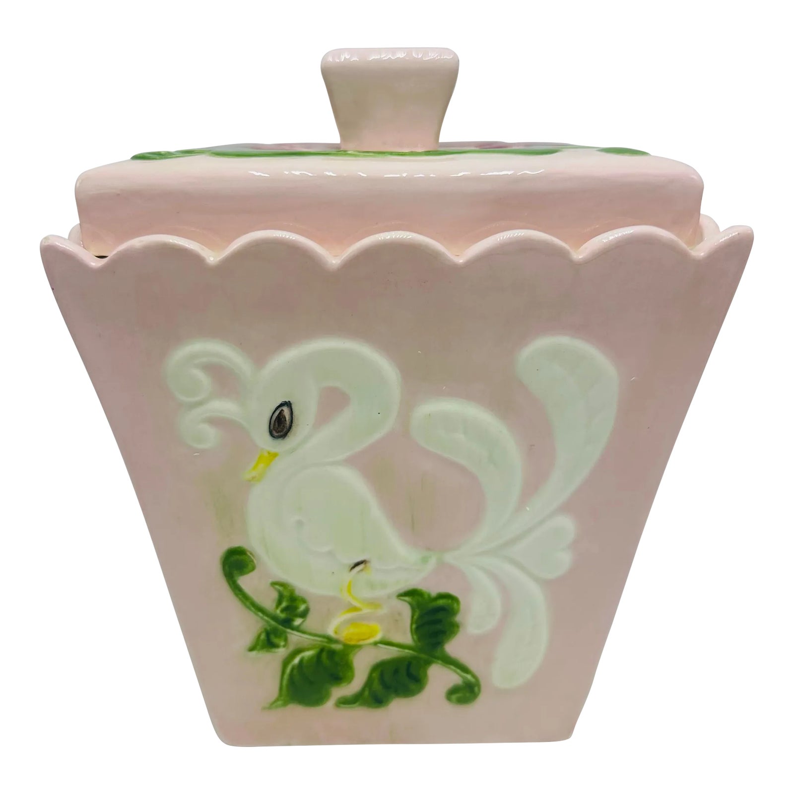 Palm Beach Style Vintage Ceramic Cookie Jar | Chairish