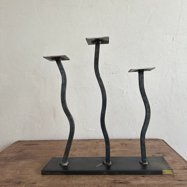Hand Forged Wavy Candelabra | Chairish