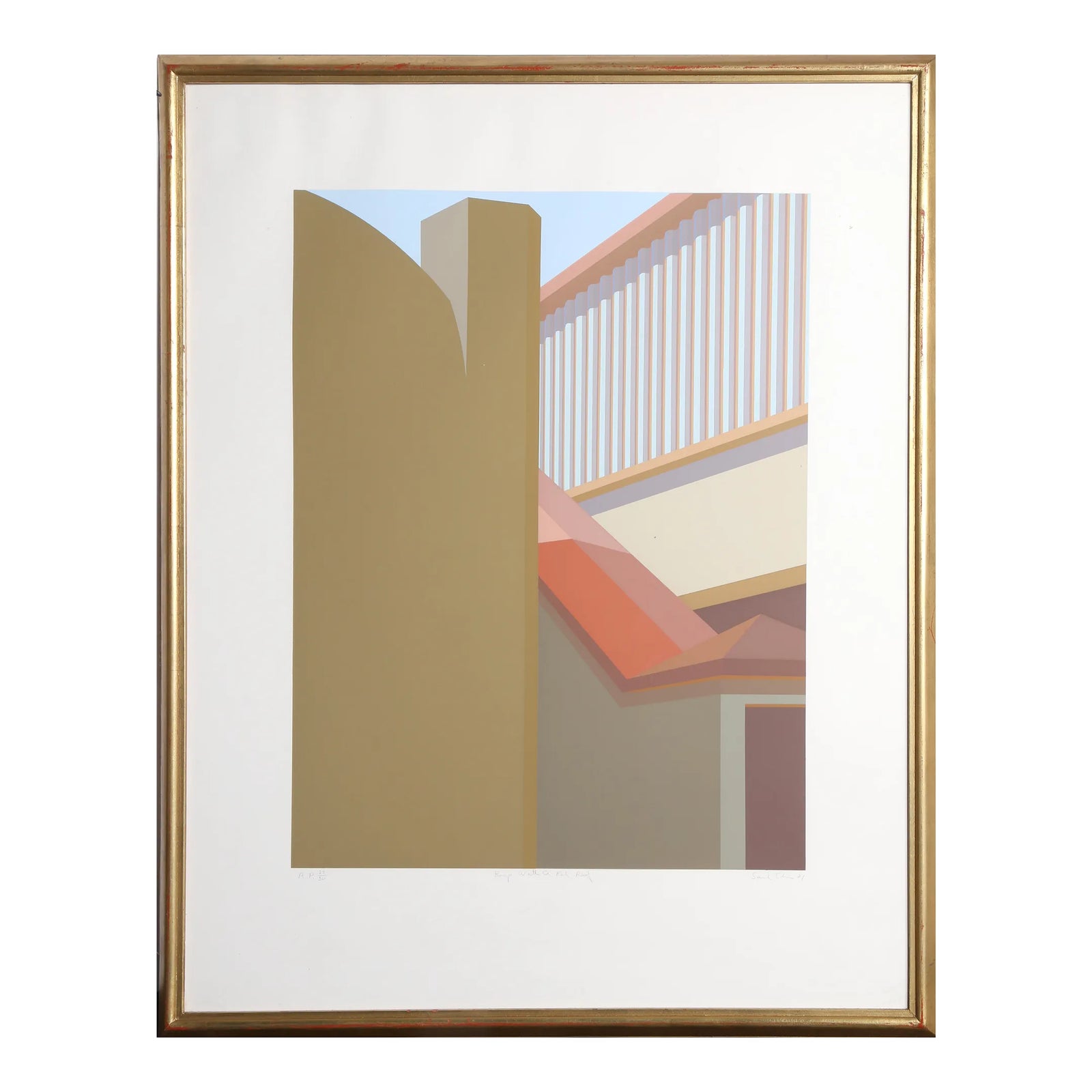 Ramp with Red Roof, Saul Chase Screen Print | Chairish
