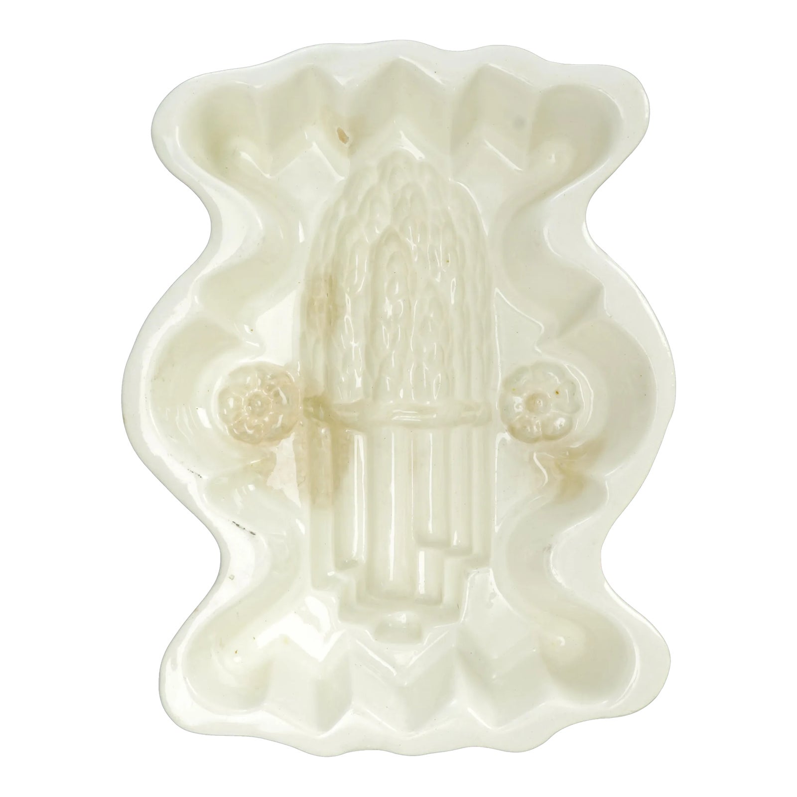 White Victorian Asparagus Food Mold 19th Century | Chairish