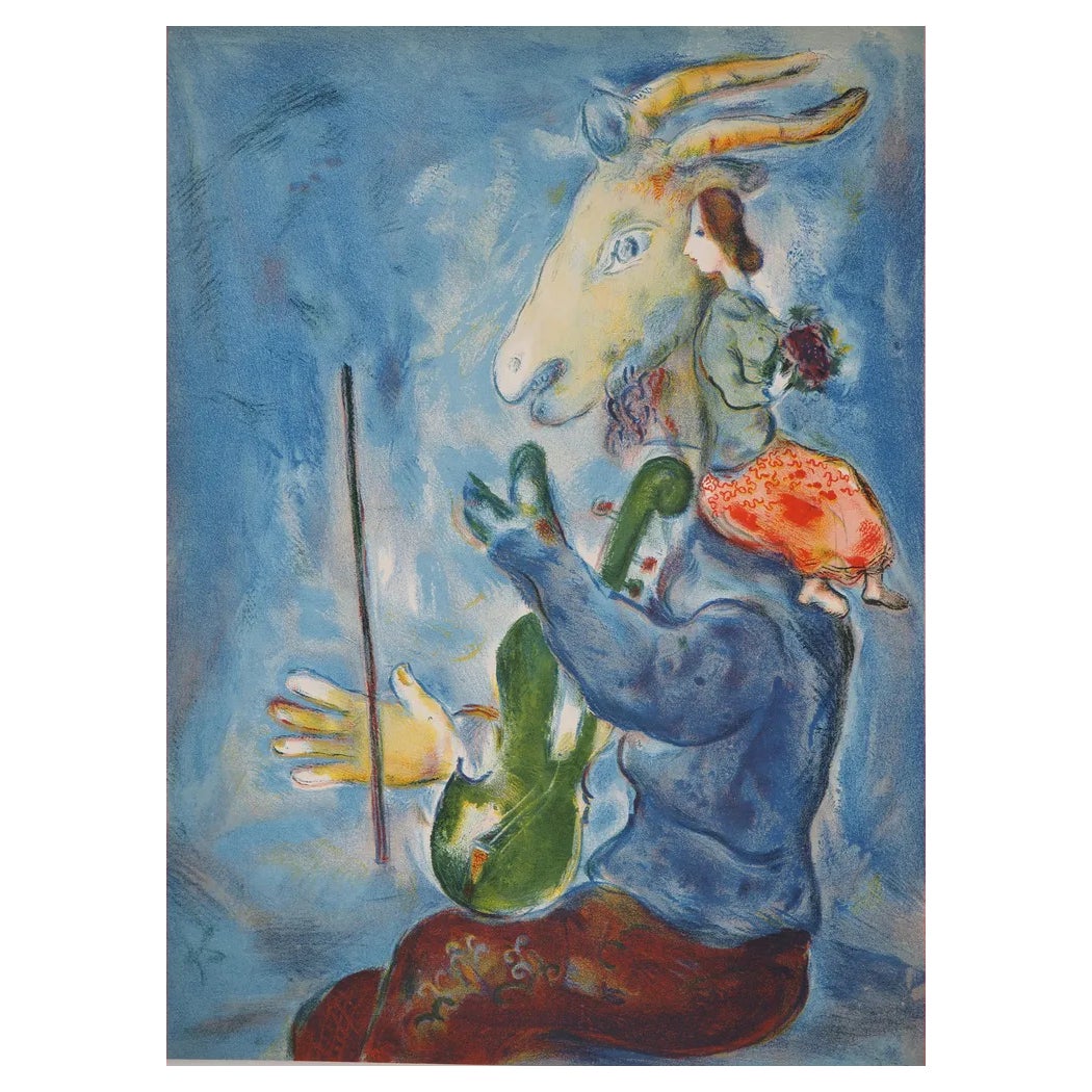 Marc Chagall, Spring, Musical Goat and Woman with a Bouquet, Lithograph ...