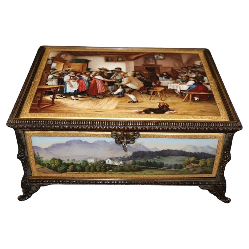 19th Century Bronze MountedHand Painted Porcelain Casket from KPM ...