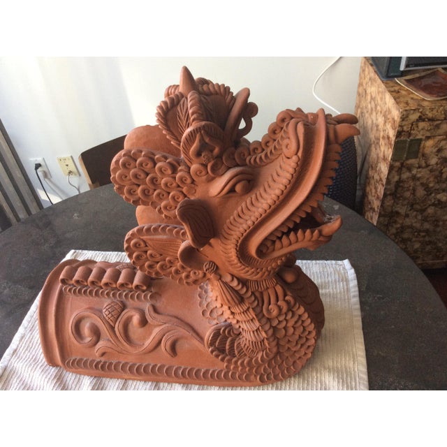 Contemporary Terra-Cotta Rooftop Dragon Gargoyle | Chairish