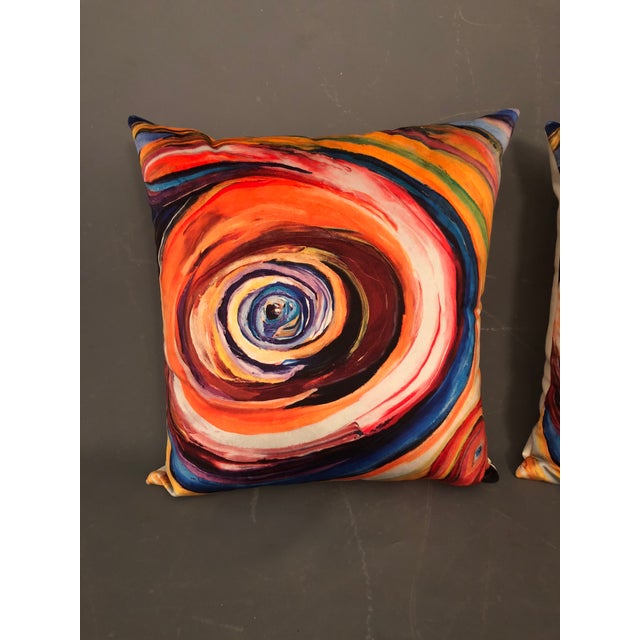 “Bruce Mishell” Modern Hand Made Abstract Art Print Pillows - a Pair ...