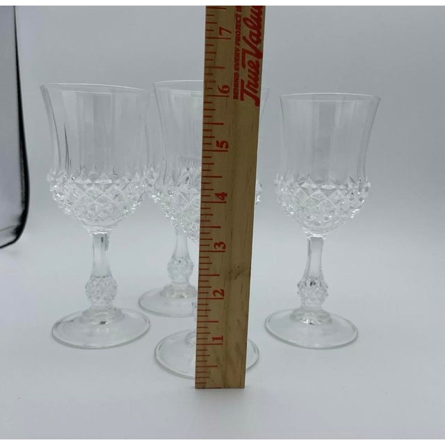 1960s Cristal Darques Durand Longchamp Crystal Wine Clear Glasses Set Of 4 Chairish