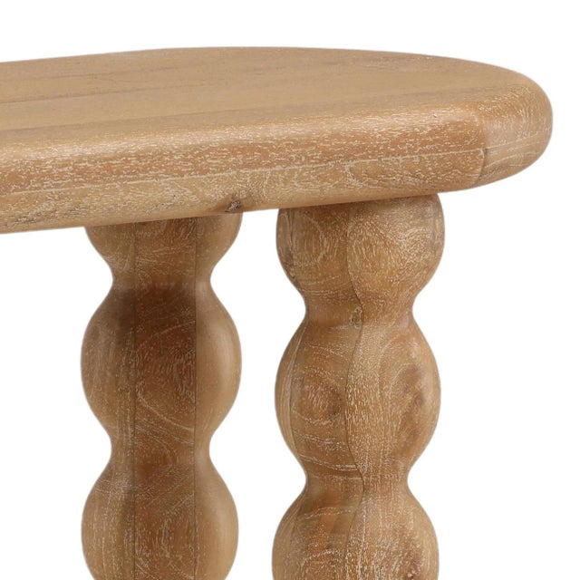 Tulum Rounded Wood Orb Leg Console Table | Chairish