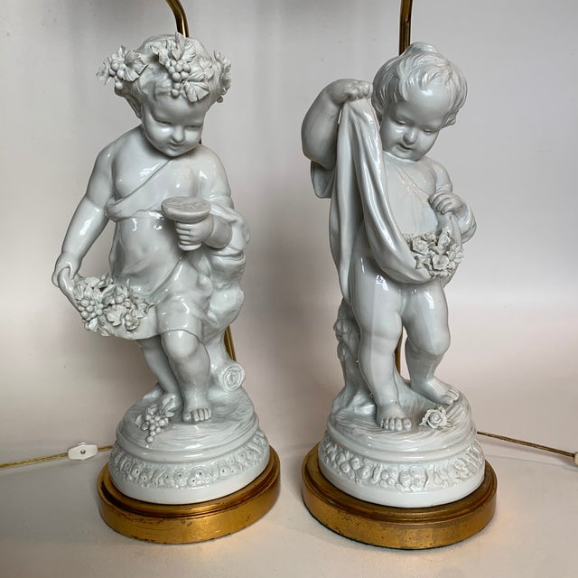 Early 19th Century J D’Aste Capodimonte Bacchus Lamps - a Pair | Chairish