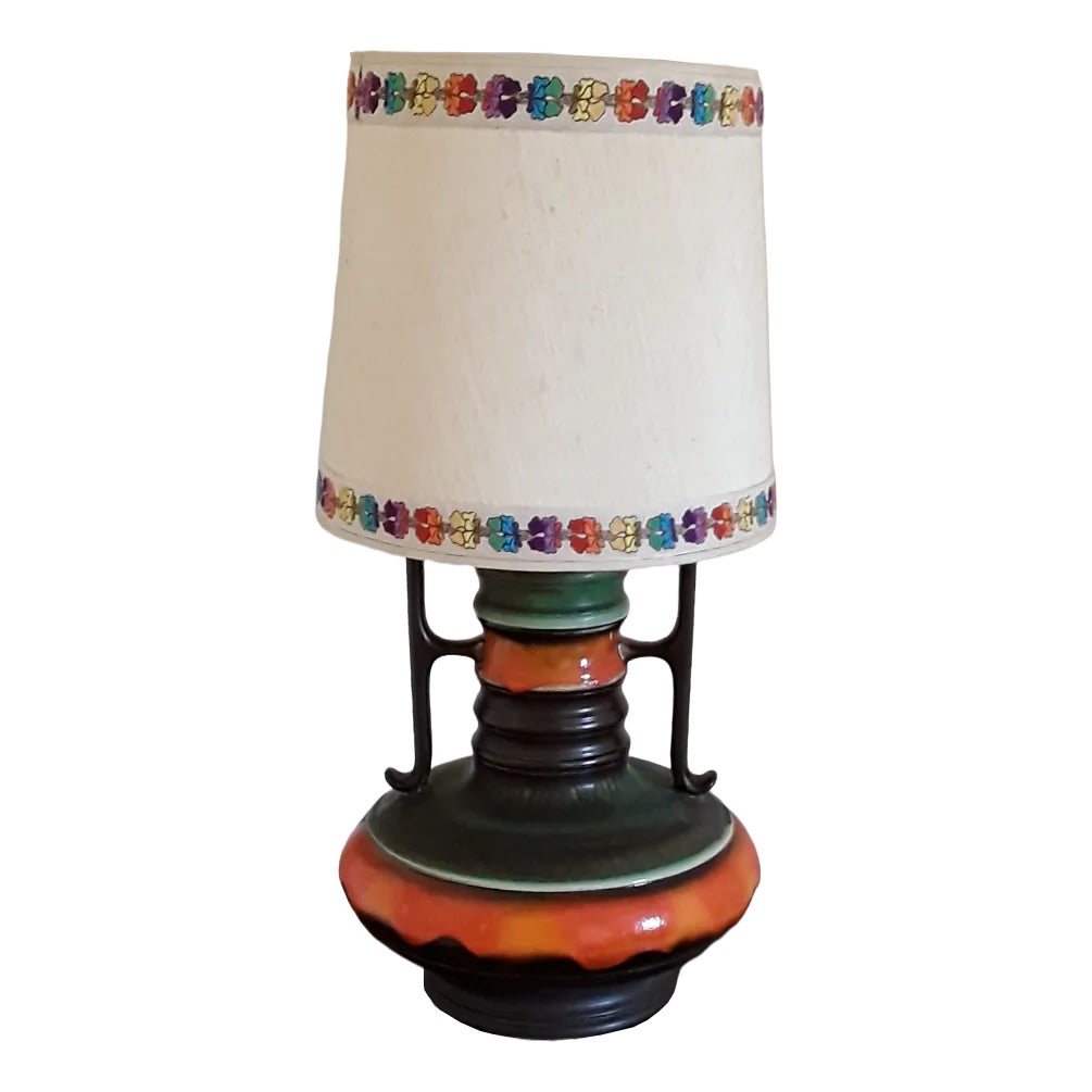 Vintage German Table Lamp with a Ceramic Foot, 1960s | Chairish