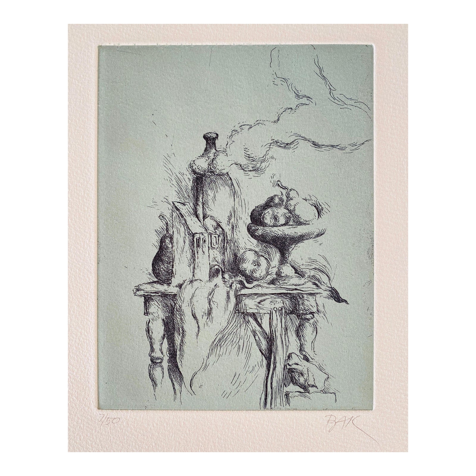 Samuel BakSamuel Bak Surrealist Etching Israeli Bezalel Artist "Hidden ...