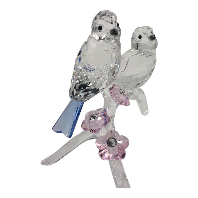 Contemporary Swarovski Blue Bird Couple Figurine Chairish