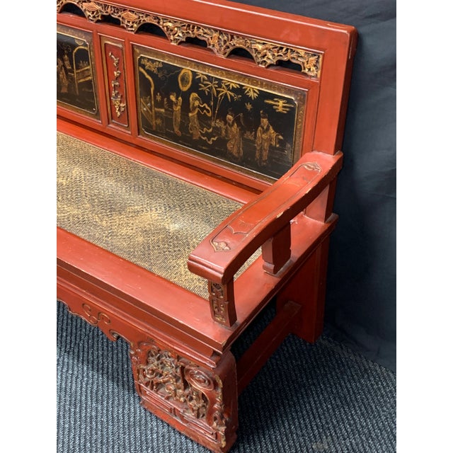 1900s Antique Chinese Chinoiserie Style Bench | Chairish