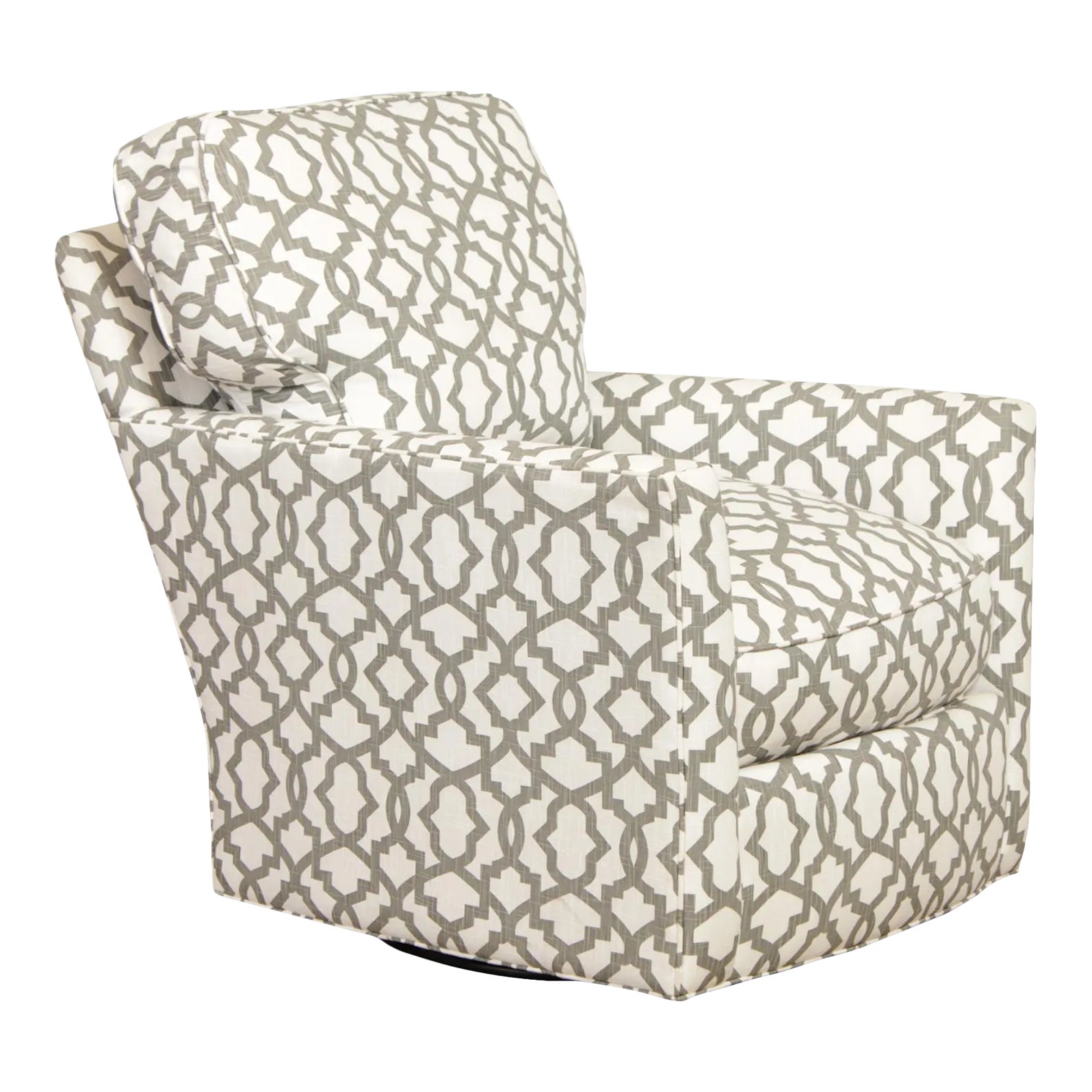 2020s Lee Industries Custom Upholstered Swivel Lounge Chair | Chairish